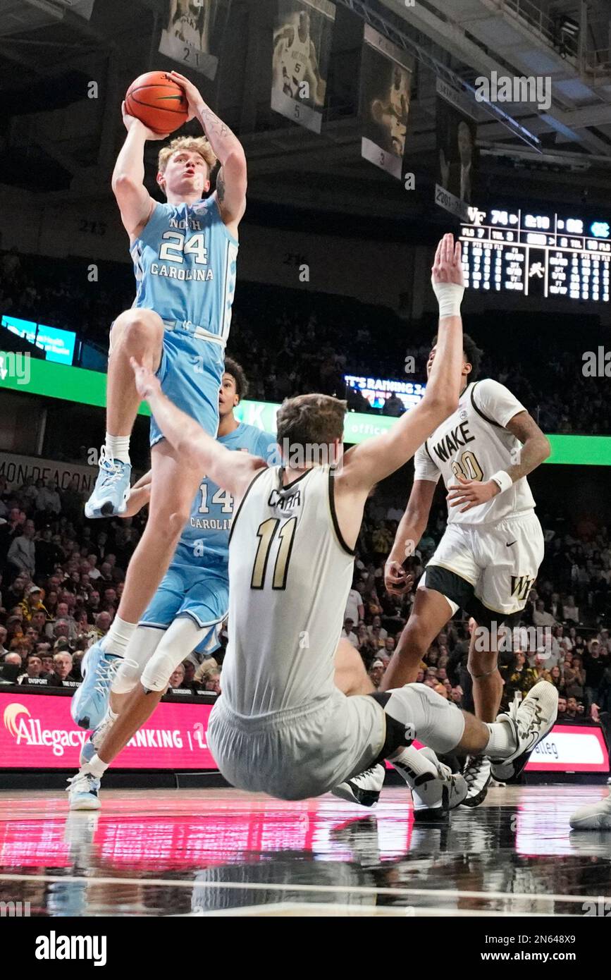 North Carolina guard Tyler Nickel (24) shots against Wake Forest ...