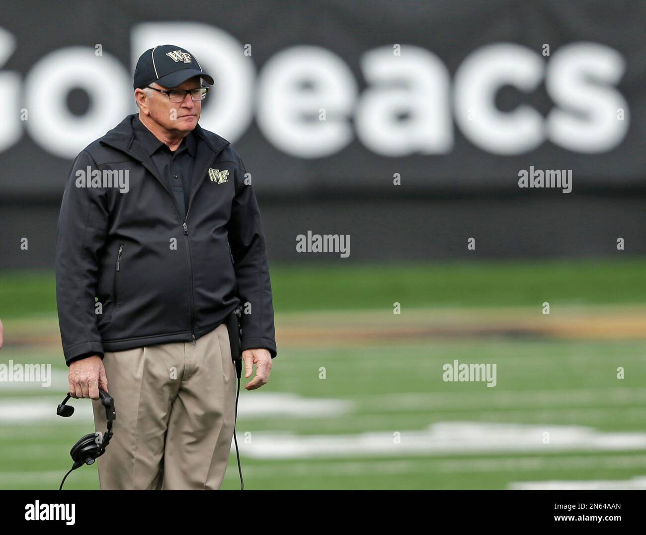 Wake Forest head coach Jim Grobe looks on during the first half of an ...