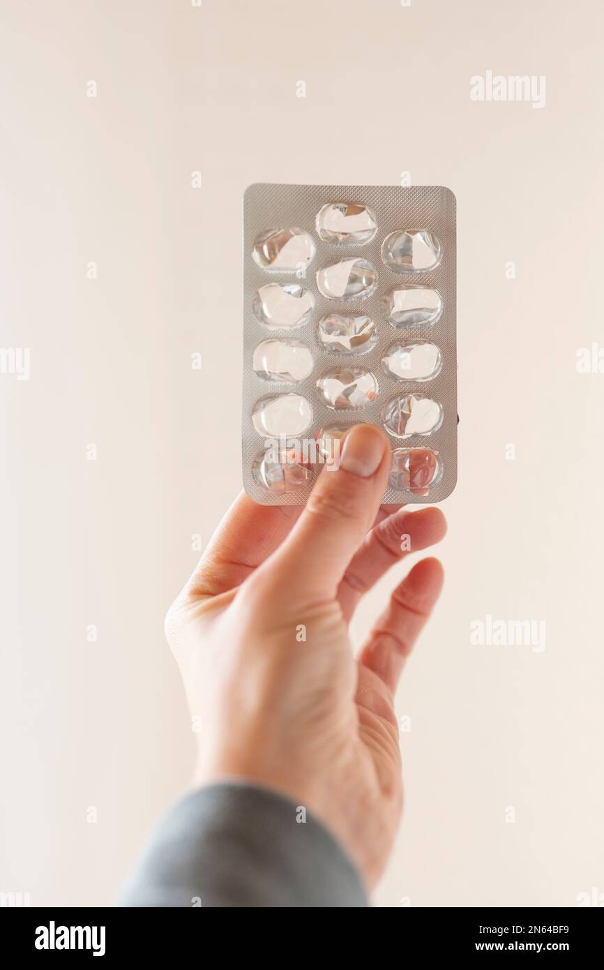 Problematic treatment.Lack of medicines.Empty pill box. Empty packaging ...