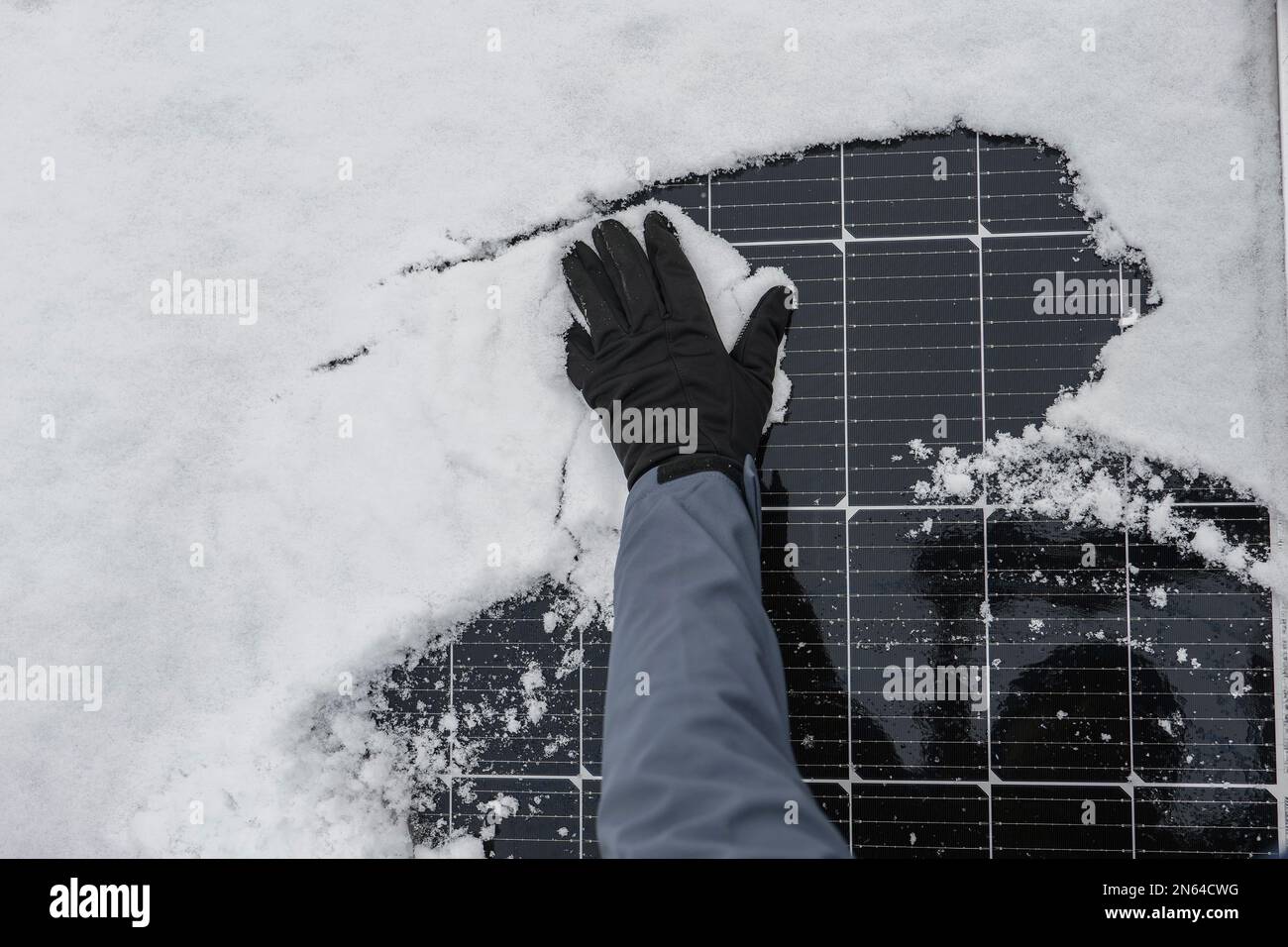 Solar energy in winter time.Getting electricity with solar panels in ...