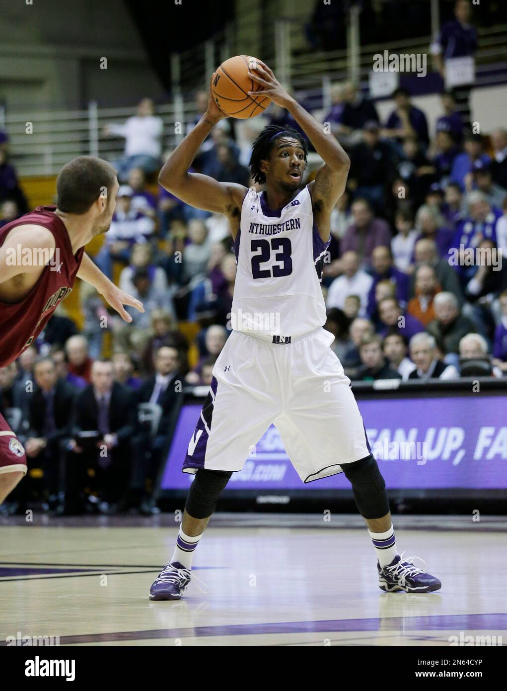 Northwestern guard JerShon Cobb (23) looks to a pass during the first ...