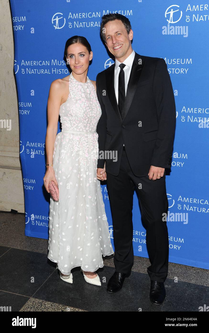Former SNL cast member Seth Meyers and his wife Alexi Ashe attend the ...