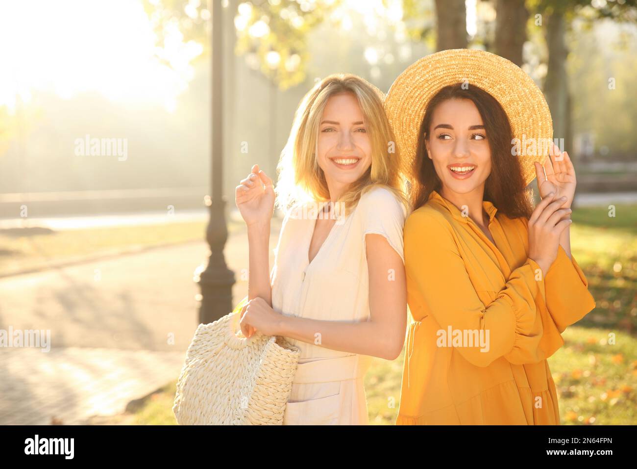 Stylish women outdoors in summer hi-res stock photography and images ...