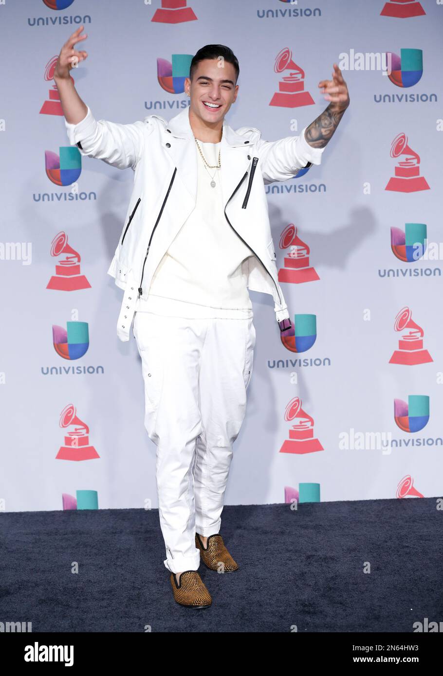 Maluma poses backstage at the 14th Annual Latin Grammy Awards at the ...