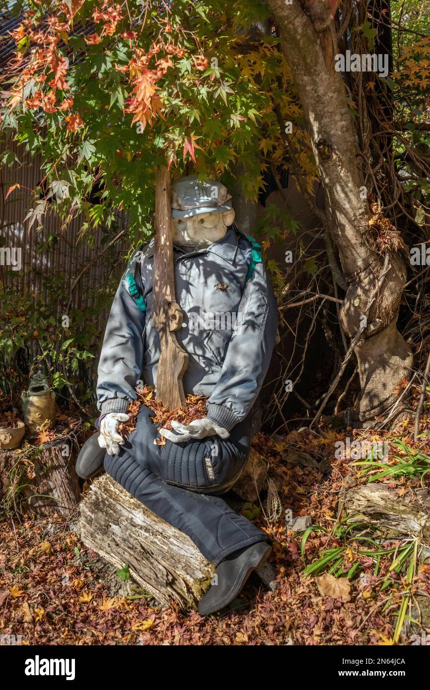 Kakashi hunter in the fall leaves, Nagoro Doll Village, Iya Valley ...
