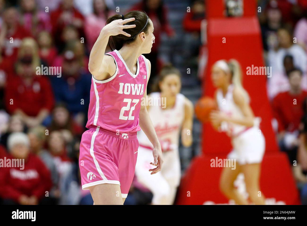 BLOOMINGTON, IN - FEBRUARY 09: Iowa Hawkeyes guard Caitlin Clark (22 ...