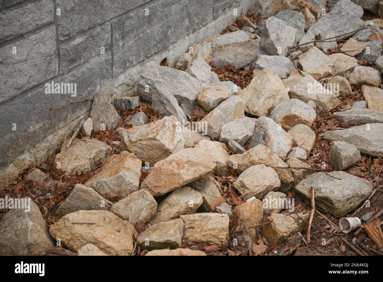 Rocks and boulder nature pollution Stock Photo - Alamy