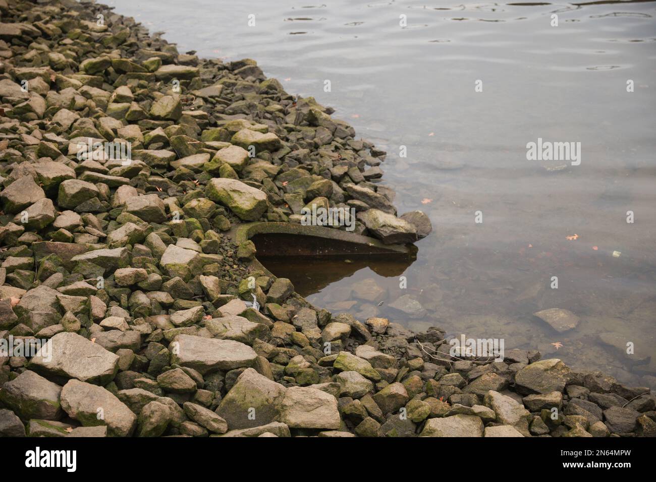 Rocks and boulder nature pollution Stock Photo - Alamy