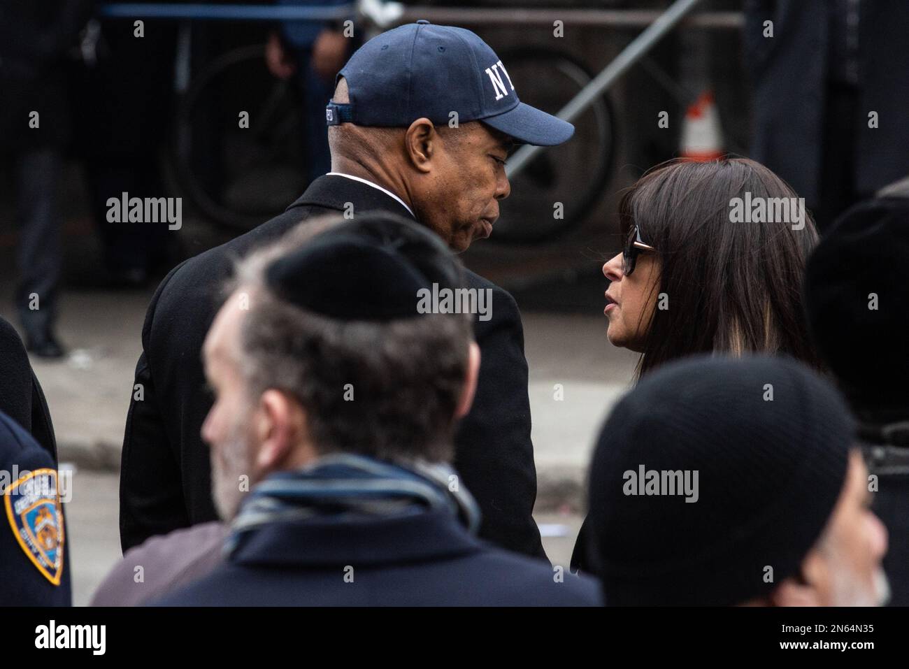New York, USA. 09th Feb, 2023. NYC Mayor Eric Adams attends the funeral ...