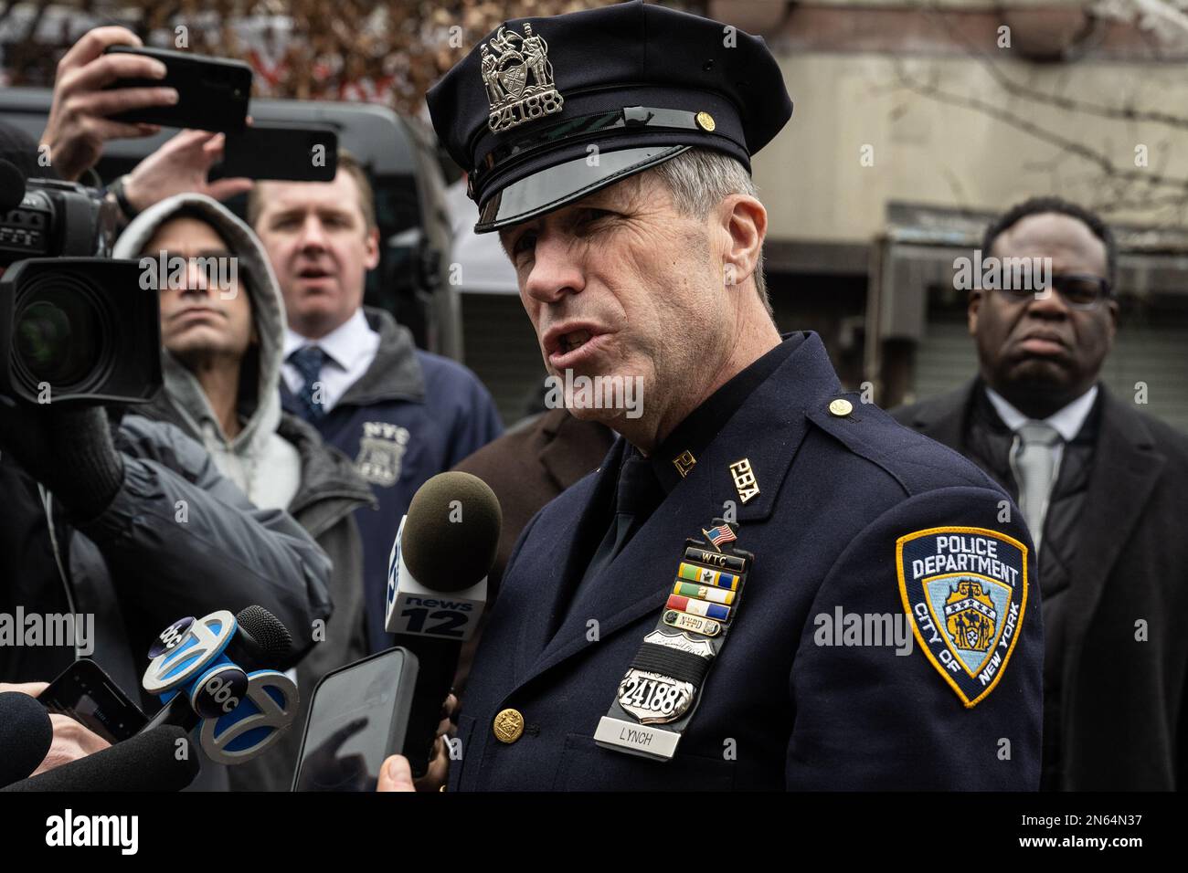 New York, USA. 09th Feb, 2023. PBA President Patrick Lynch attends the ...