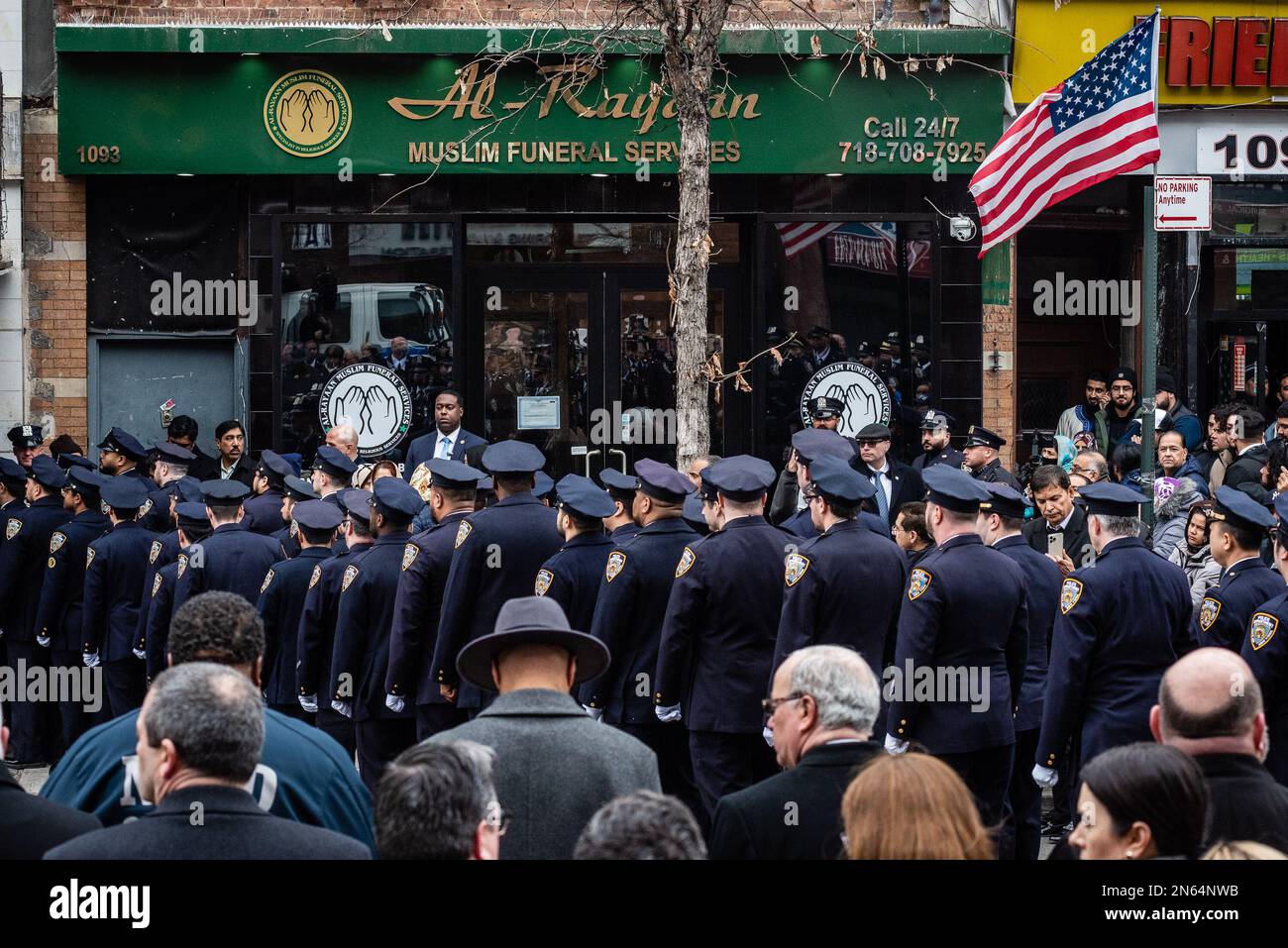 New York, USA. 09th Feb, 2023. NYPD officers attend the funeral for ...