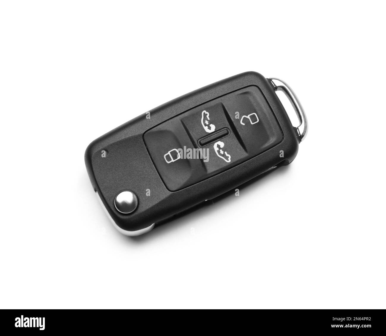 Modern car flip key isolated on white, top view Stock Photo - Alamy