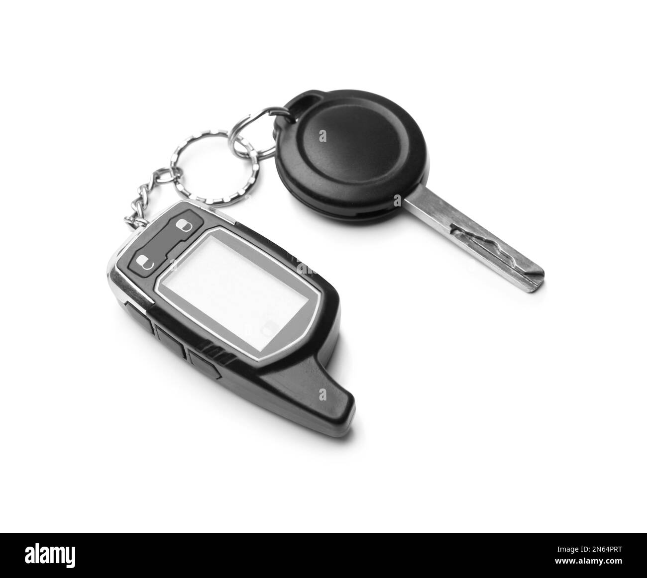 Modern car key with remote control isolated on white Stock Photo - Alamy