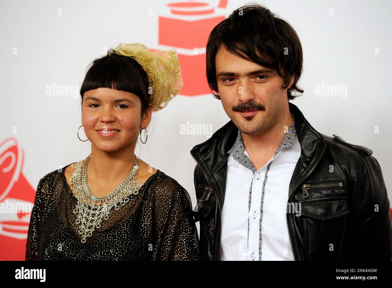 Liliana Saumet, left, and Simon Mejia, of musical group Bomba Estereo ...