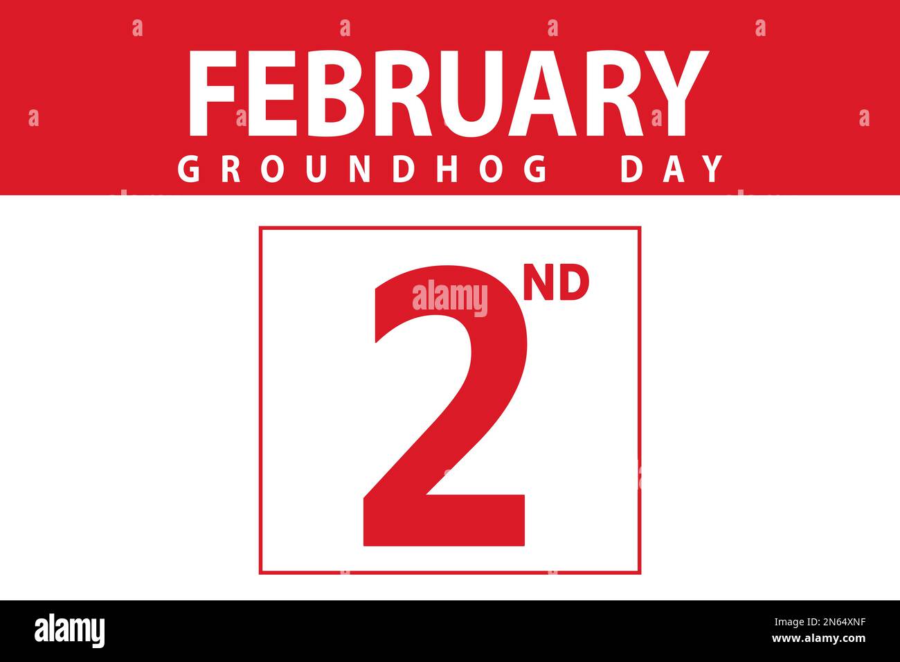 Groundhog day, February 2nd date. Calendar sheet illustration Stock ...