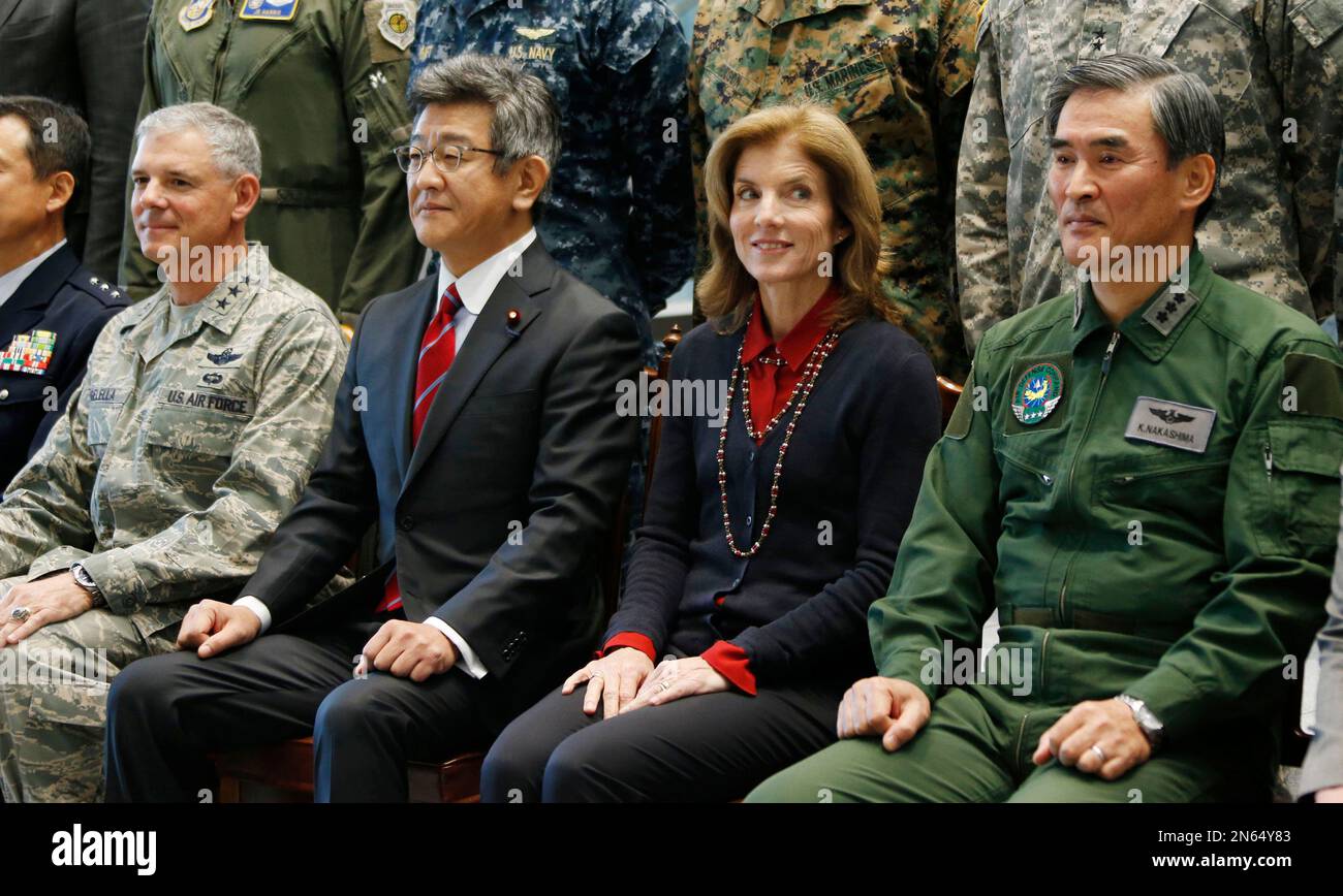 From left, Commander of U.S. Force Japan, Salvature Angelella, Japan's ...