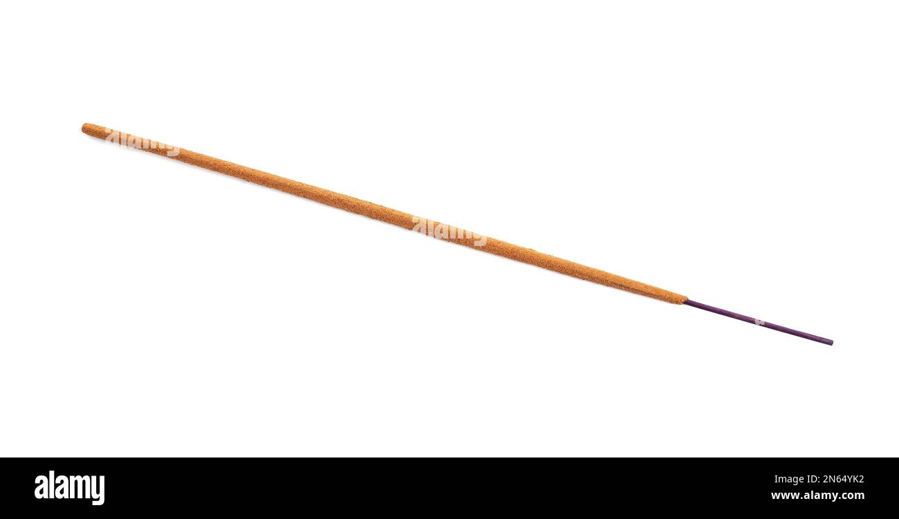 One aromatic incense stick isolated on white Stock Photo - Alamy