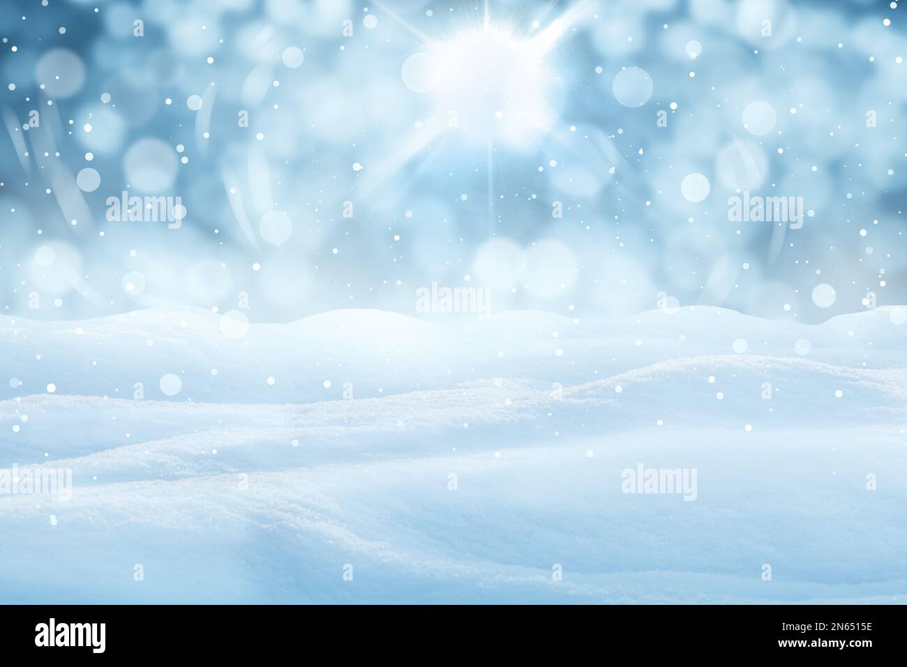 Winter card design. Beautiful fluffy snow outdoors Stock Photo - Alamy