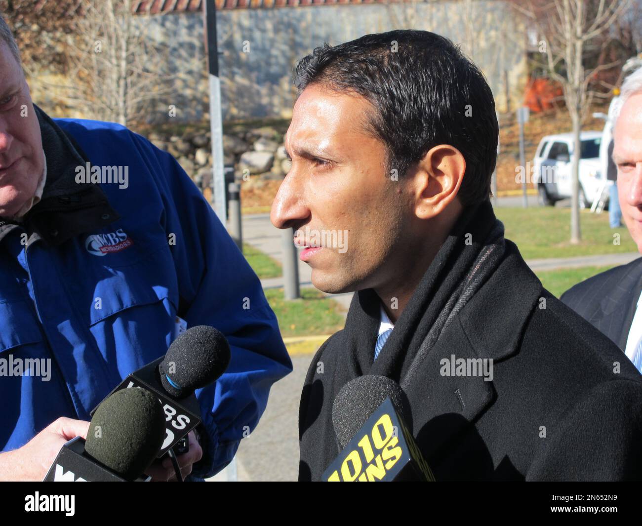 Defense lawyer David Narain speaks with reporters on Wednesday, Nov. 20 ...
