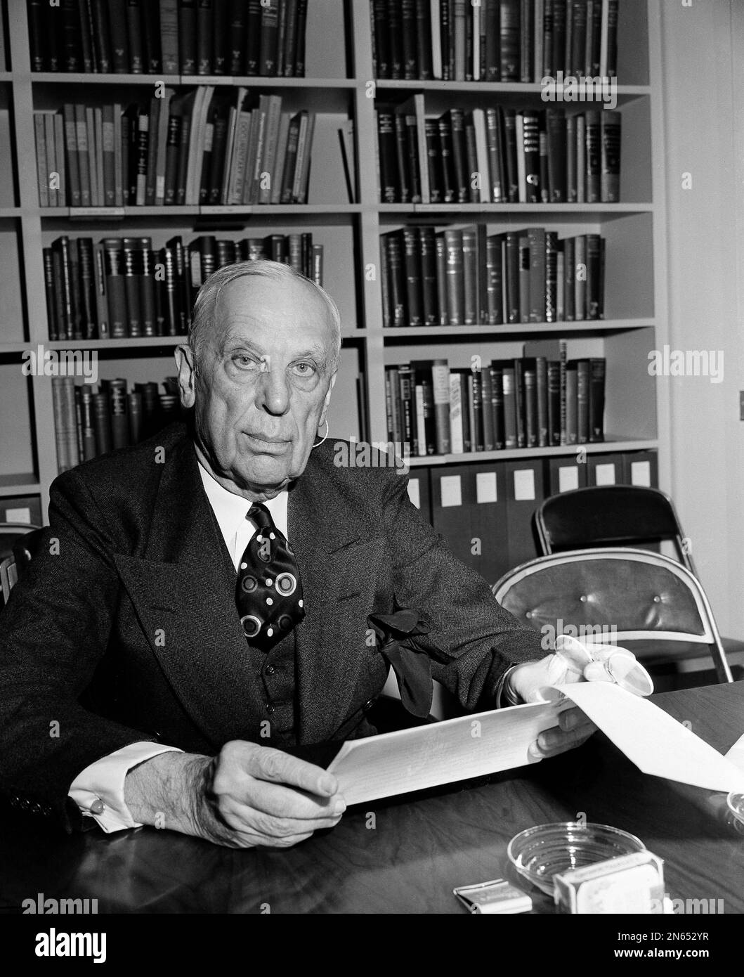 Alfred P. Sloan Jr. is pictured in his office at 30 Rockefeller Plaza ...