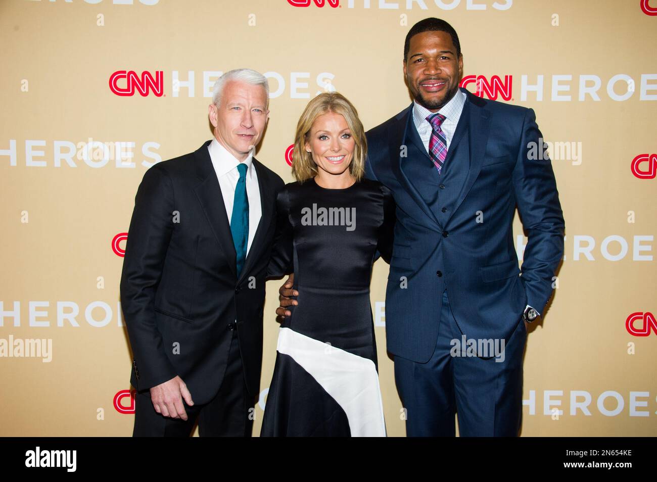 Anderson Cooper, from left, Kelly Ripa and Michael Strahan attend CNN Heroes: An All-Star ...