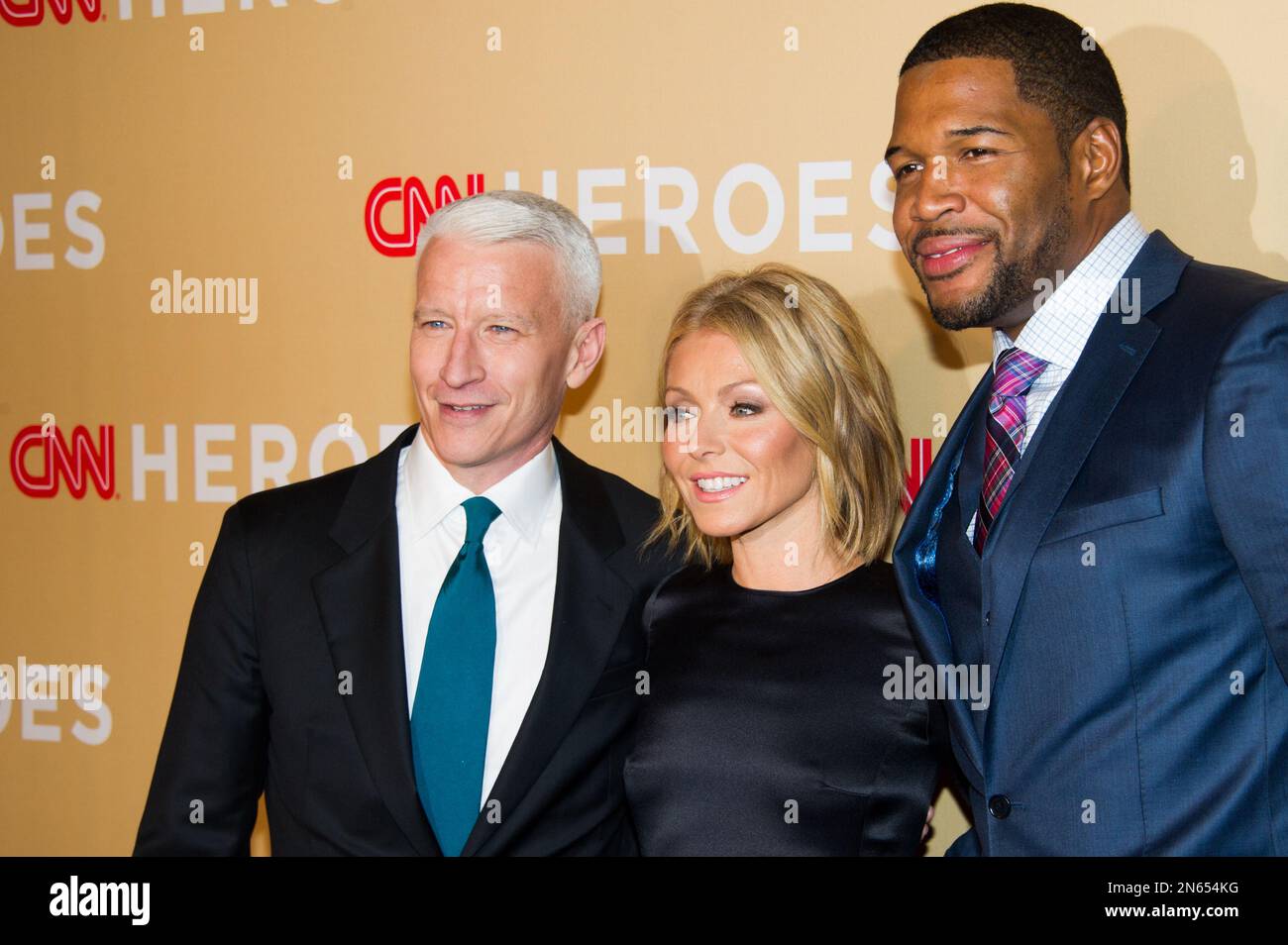 Anderson Cooper, from left, Kelly Ripa and Michael Strahan attend CNN Heroes: An All-Star ...
