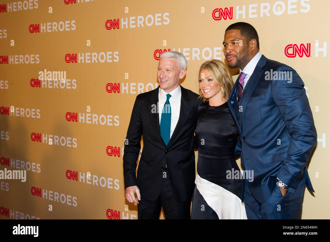 Anderson Cooper, from left, Kelly Ripa and Michael Strahan attend CNN Heroes: An All-Star ...