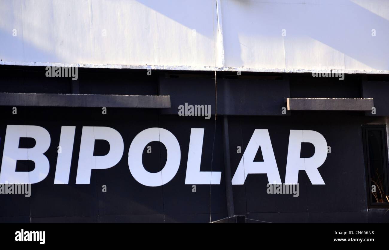 Exterior sign or notice saying: 'Bipolar' Stock Photo - Alamy