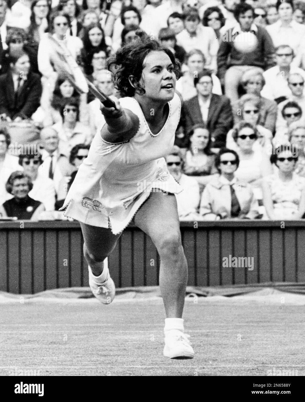 Australia's Evonne Goolagong shown in action during the 1971 All ...