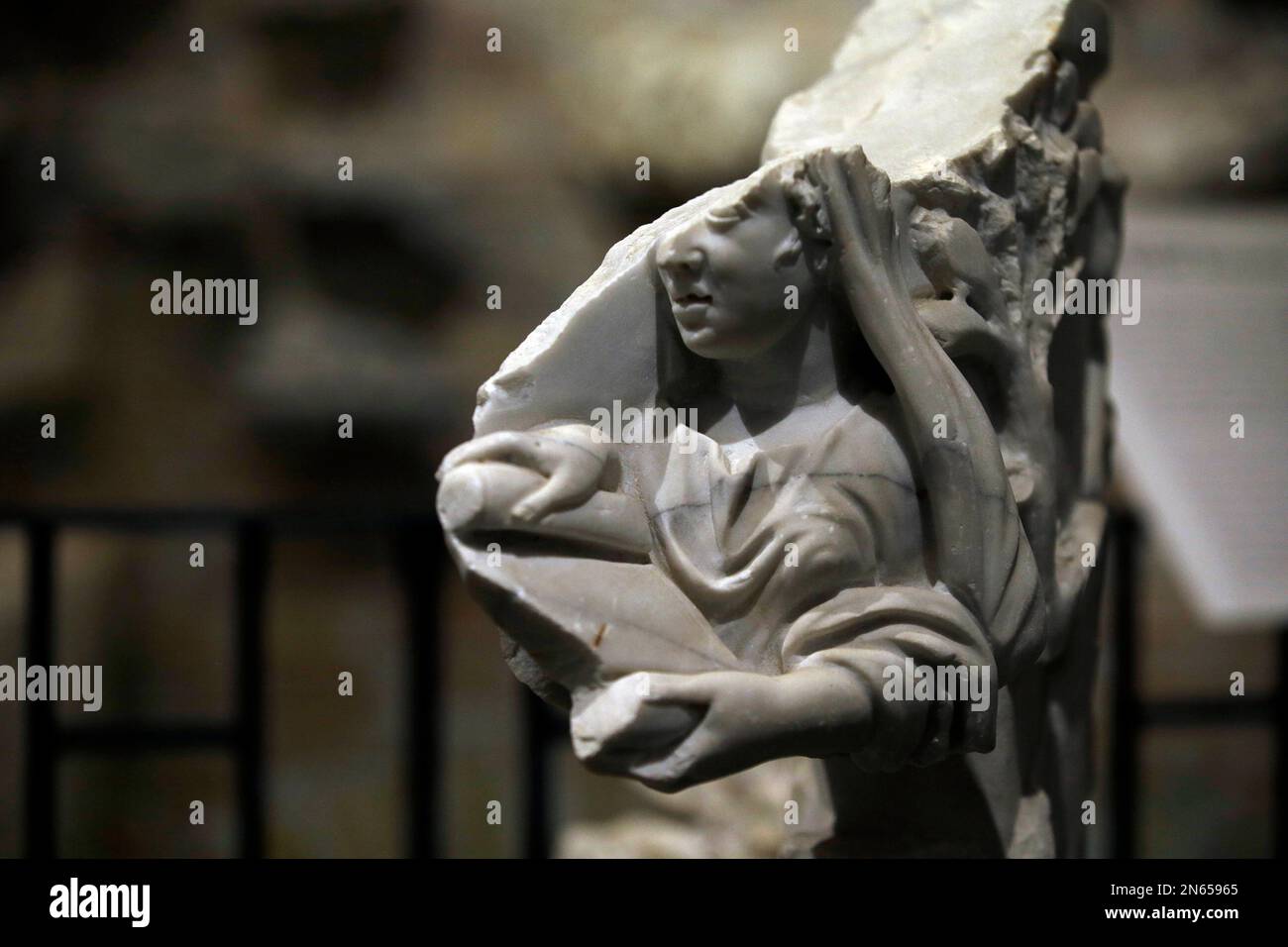 Archaeological finds are seen at the Priscilla catacombs in Rome ...