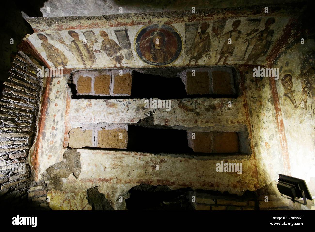 Frescoes of the Priscilla catacombs in Rome, Tuesday, Nov.19, 2013. (AP ...