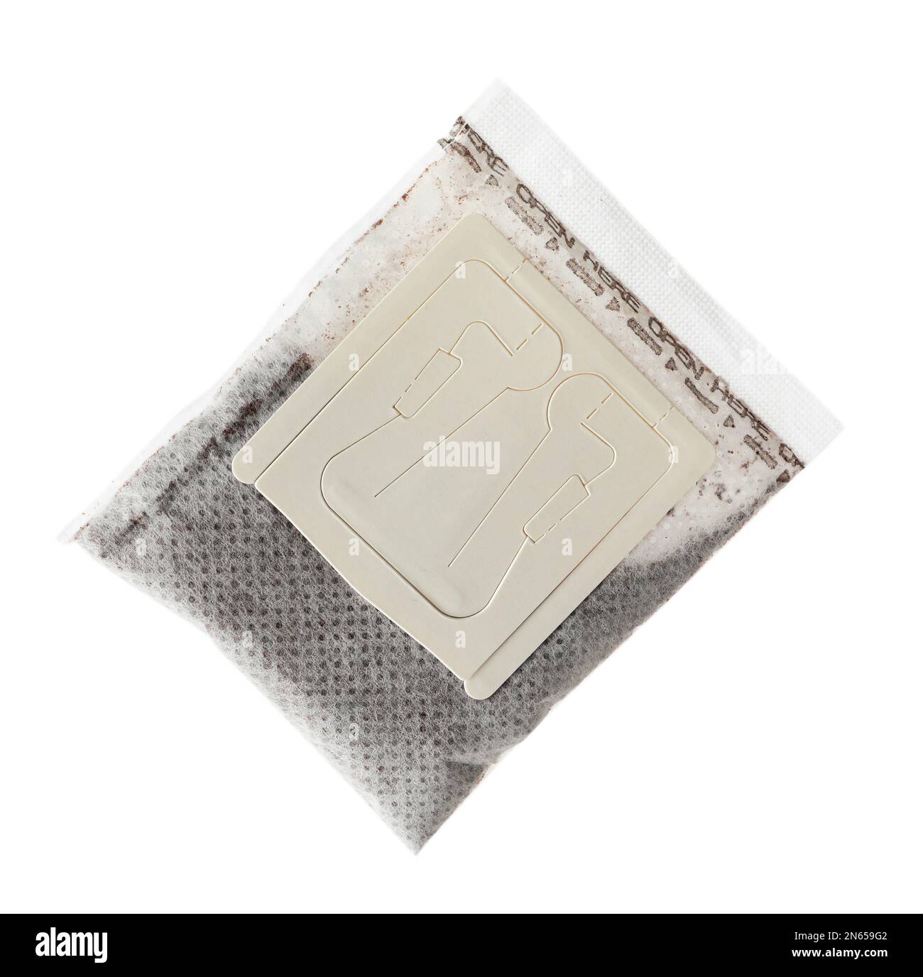 Drip coffee paper bag isolated on white Stock Photo - Alamy