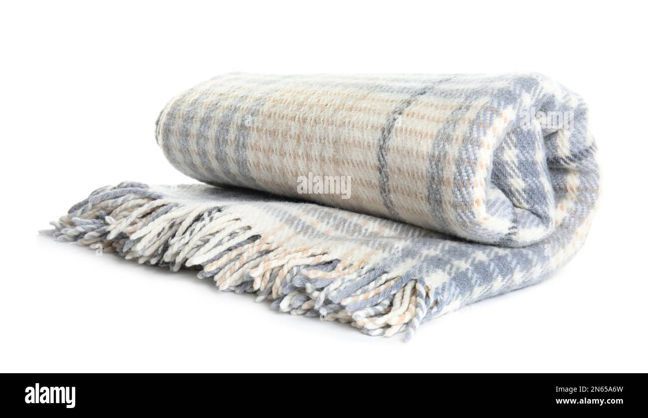 Stylish soft checkered plaid on white background Stock Photo - Alamy