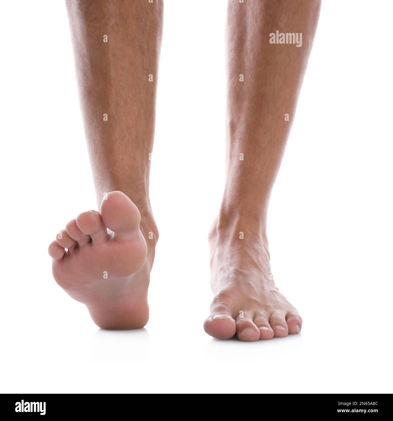 Barefoot walking closeup Cut Out Stock Images & Pictures - Alamy