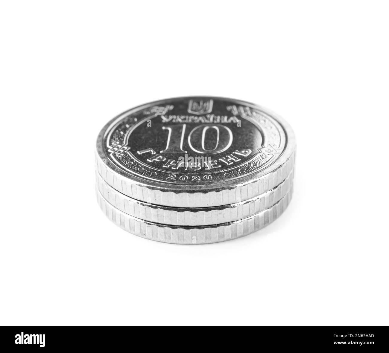 Ukrainian coins isolated on white. National currency Stock Photo - Alamy