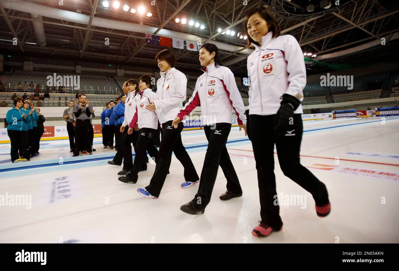 The bronze medalists, from right, Ayumi Ogasawara, Yumie Funayama, Kaho ...