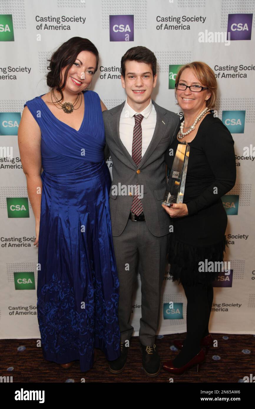 From left, Jenny Treadwell, actor Liam James and Krisha Bullock pose ...