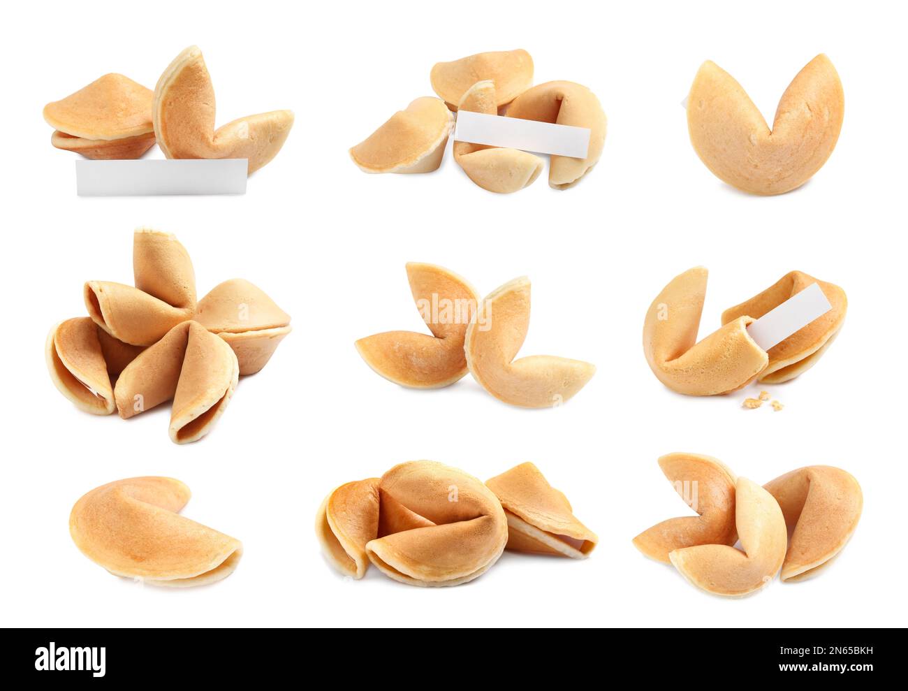 Set of fortune cookies on white background Stock Photo - Alamy