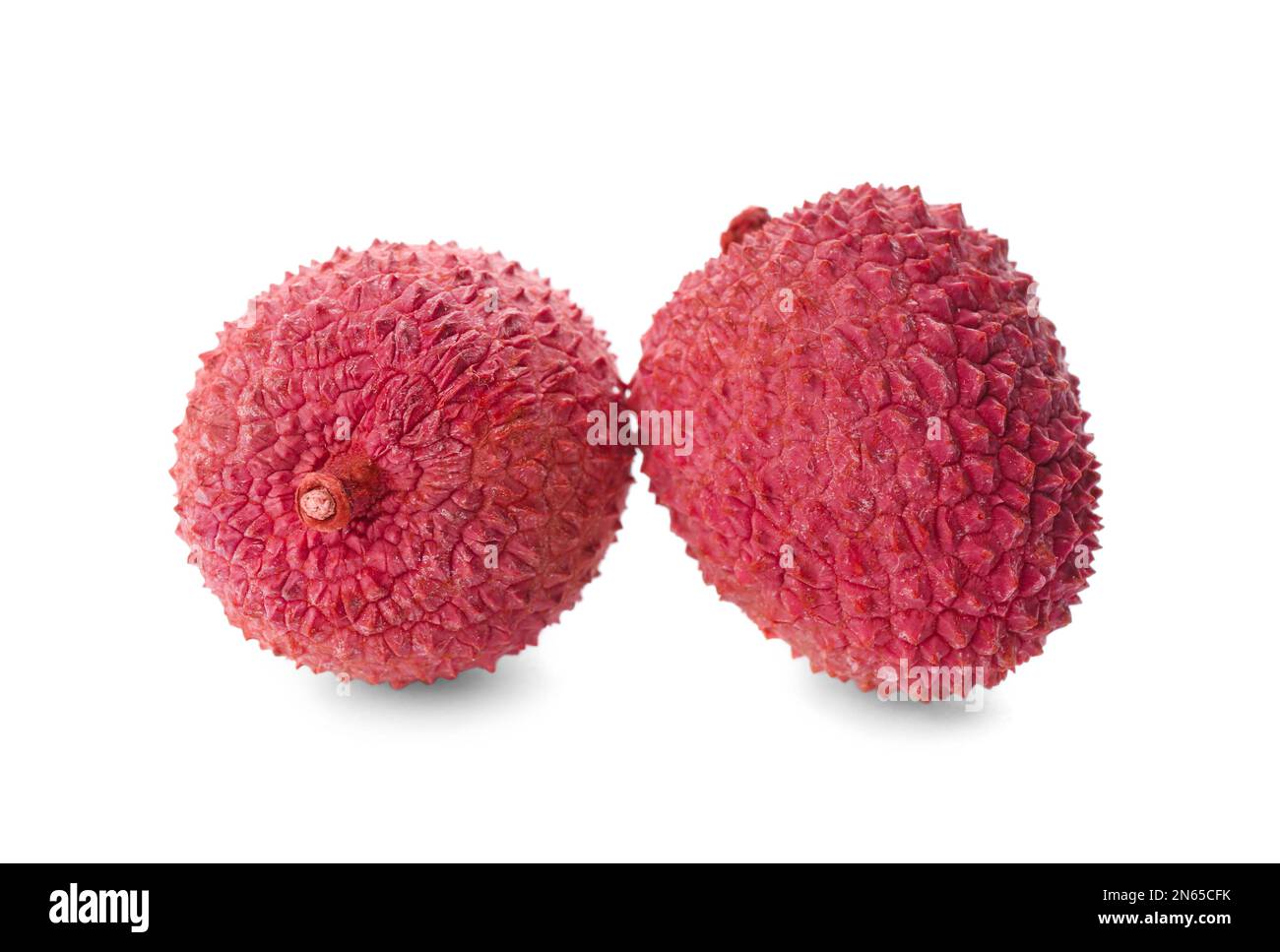 Fresh ripe lychees on white background, closeup. Exotic fruit Stock ...