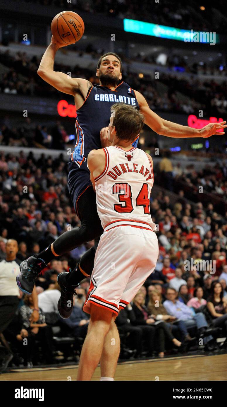 Charlotte Bobcats' Jeff Taylor (44), goes up for a dunk against Chicago ...