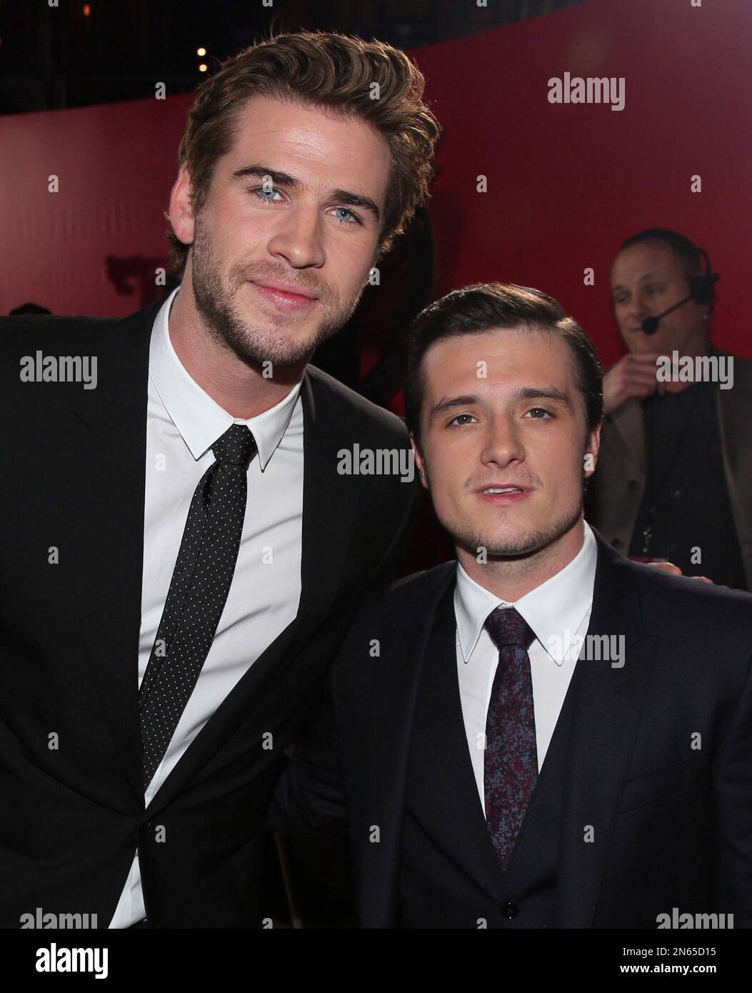 Liam Hemsworth and Josh Hutcherson attend the LA premiere of "The ...