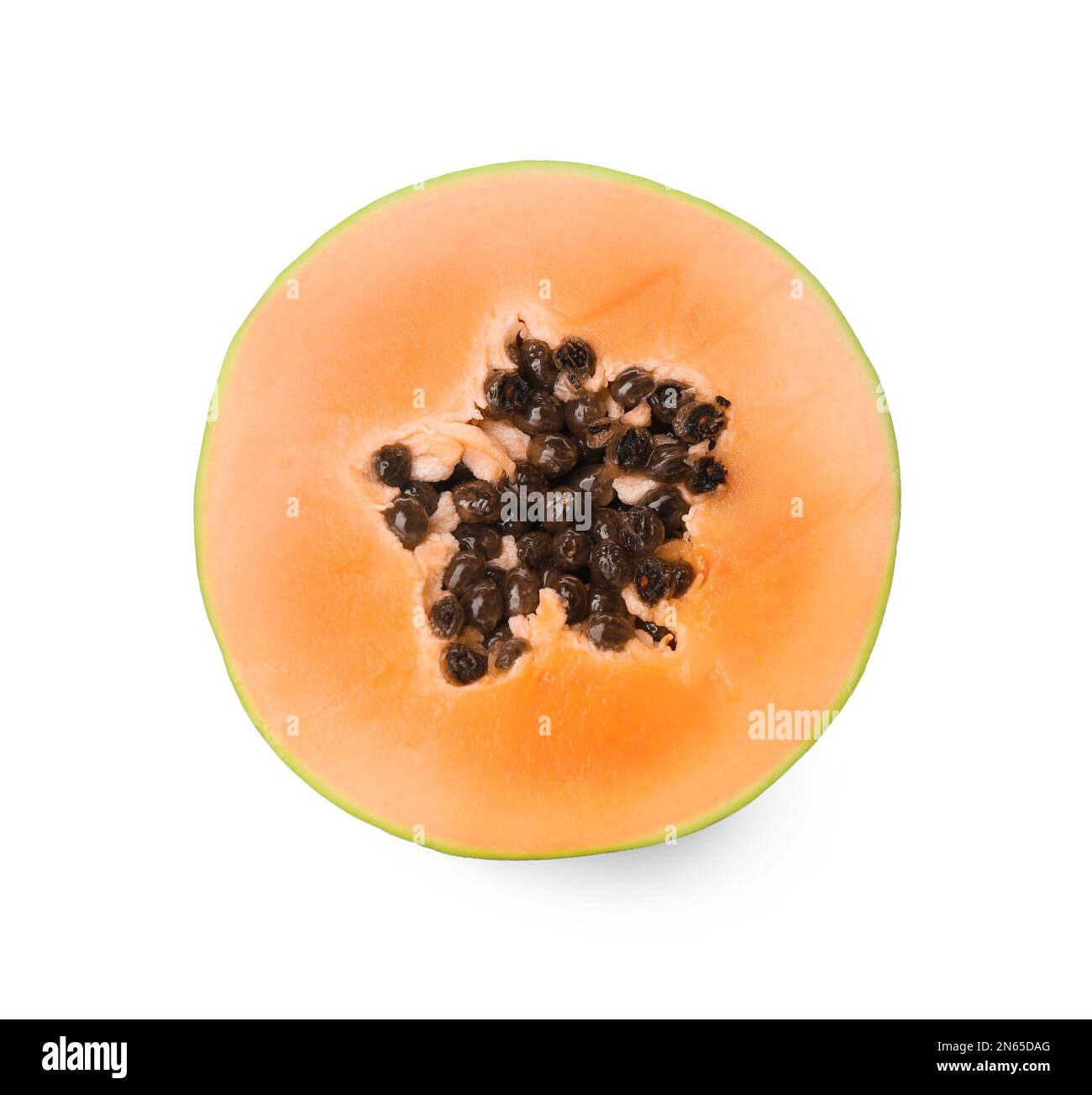 Fresh ripe papaya slice isolated on white Stock Photo - Alamy