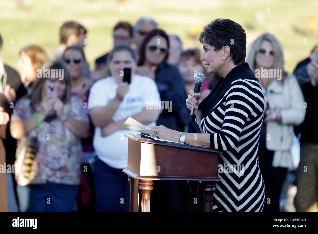 Nancy Jones, the widow of country music star George Jones, speaks at ...