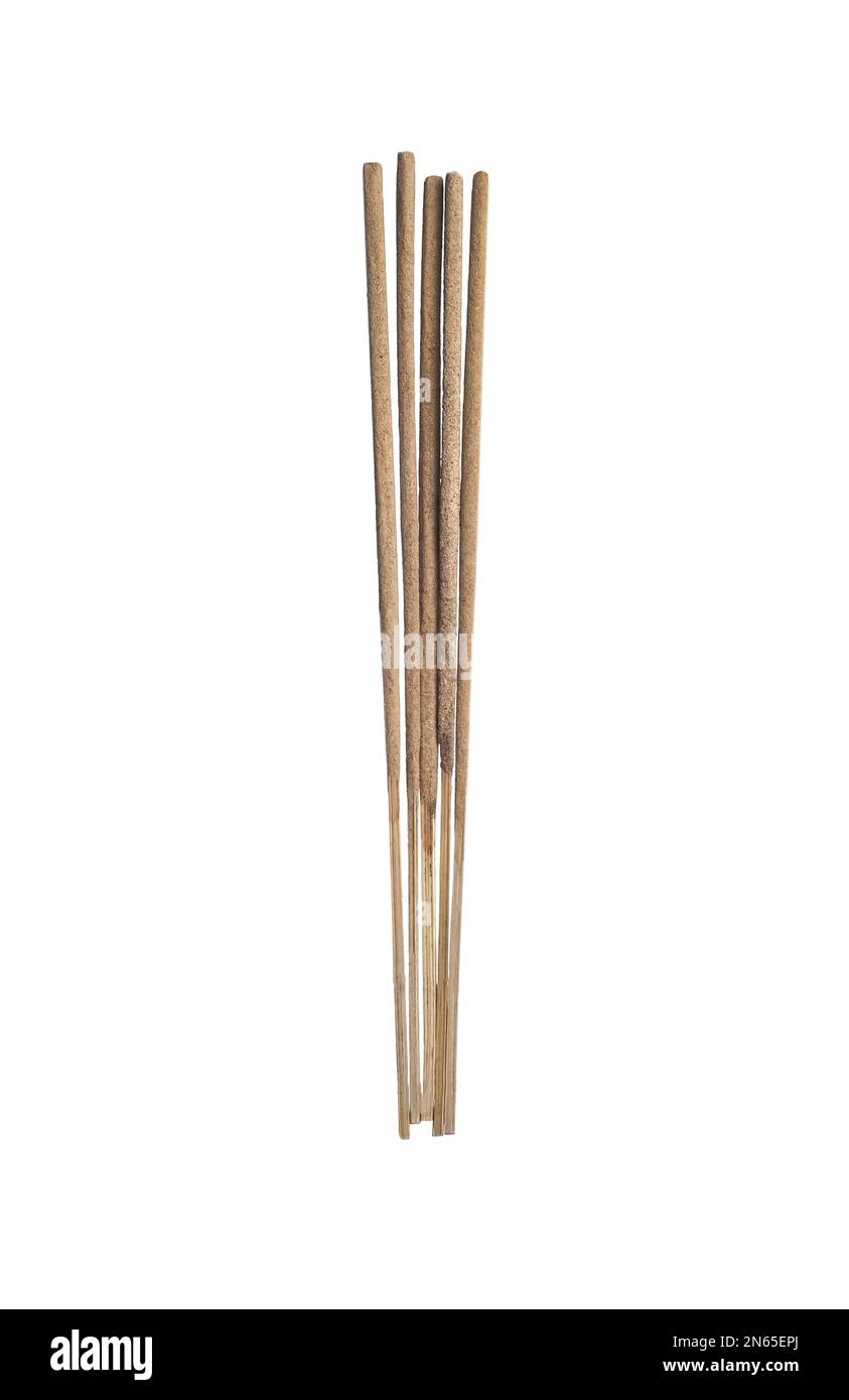 Many aromatic incense sticks on white background Stock Photo - Alamy