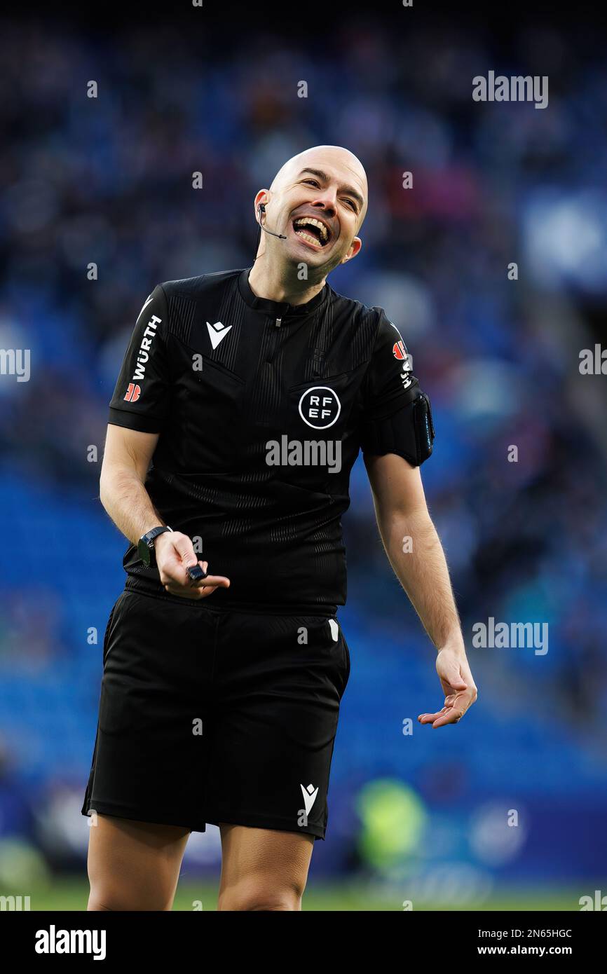 BARCELONA - JAN 21: The referee Gonzalez Fuertes in action at the ...