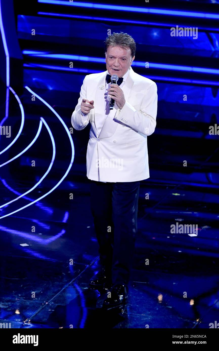 Sanremo, 73rd Italian Song Festival, Third Evening. Massimo Ranieri ...