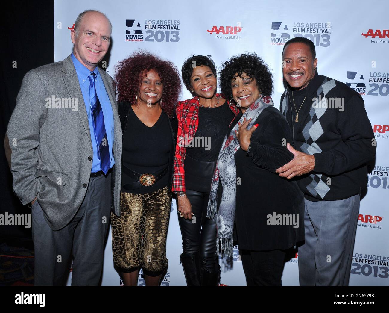 From left, host Bill Newcott, Julia Waters Tillman, Maxine Waters ...