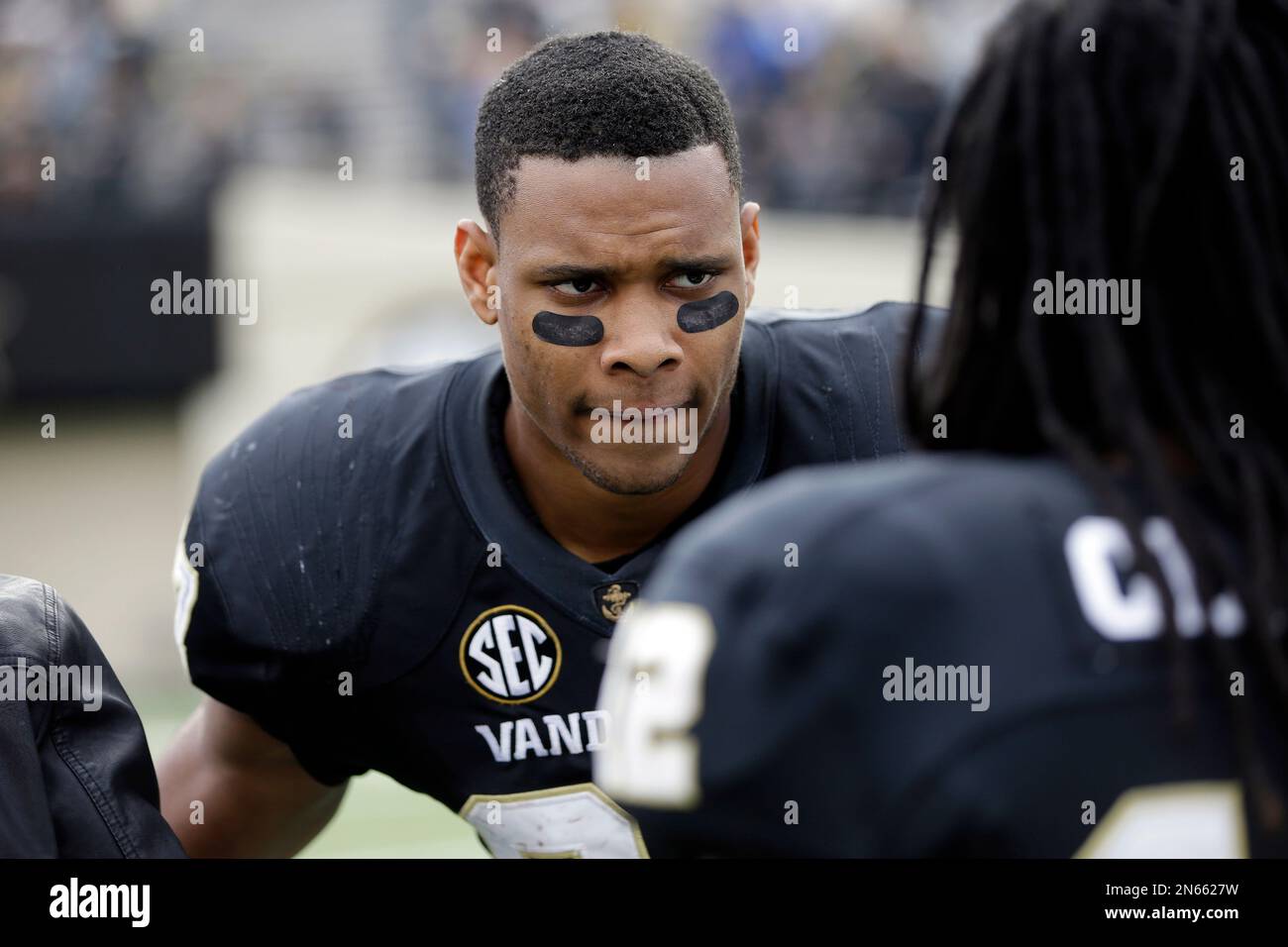 Vanderbilt wide receiver Jordan Matthews talks with teammates at an ...