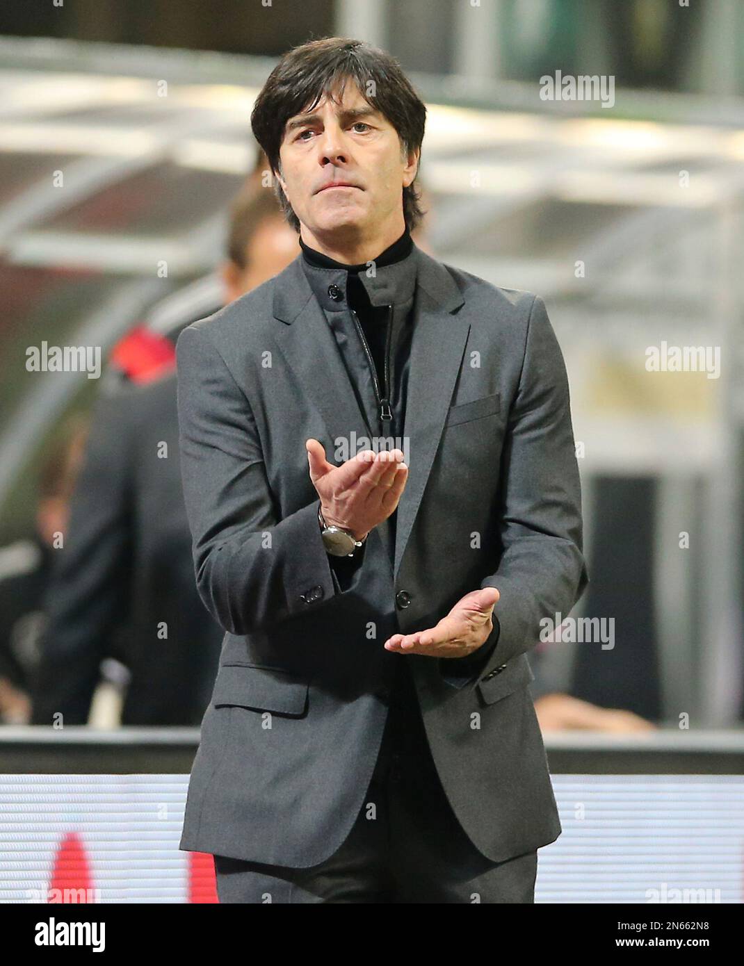 Germany coach Joachim Low gestures during a friendly soccer match ...