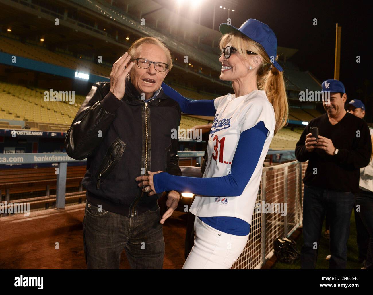 Television personality Larry King, left, and his wife Shawn King pose ...
